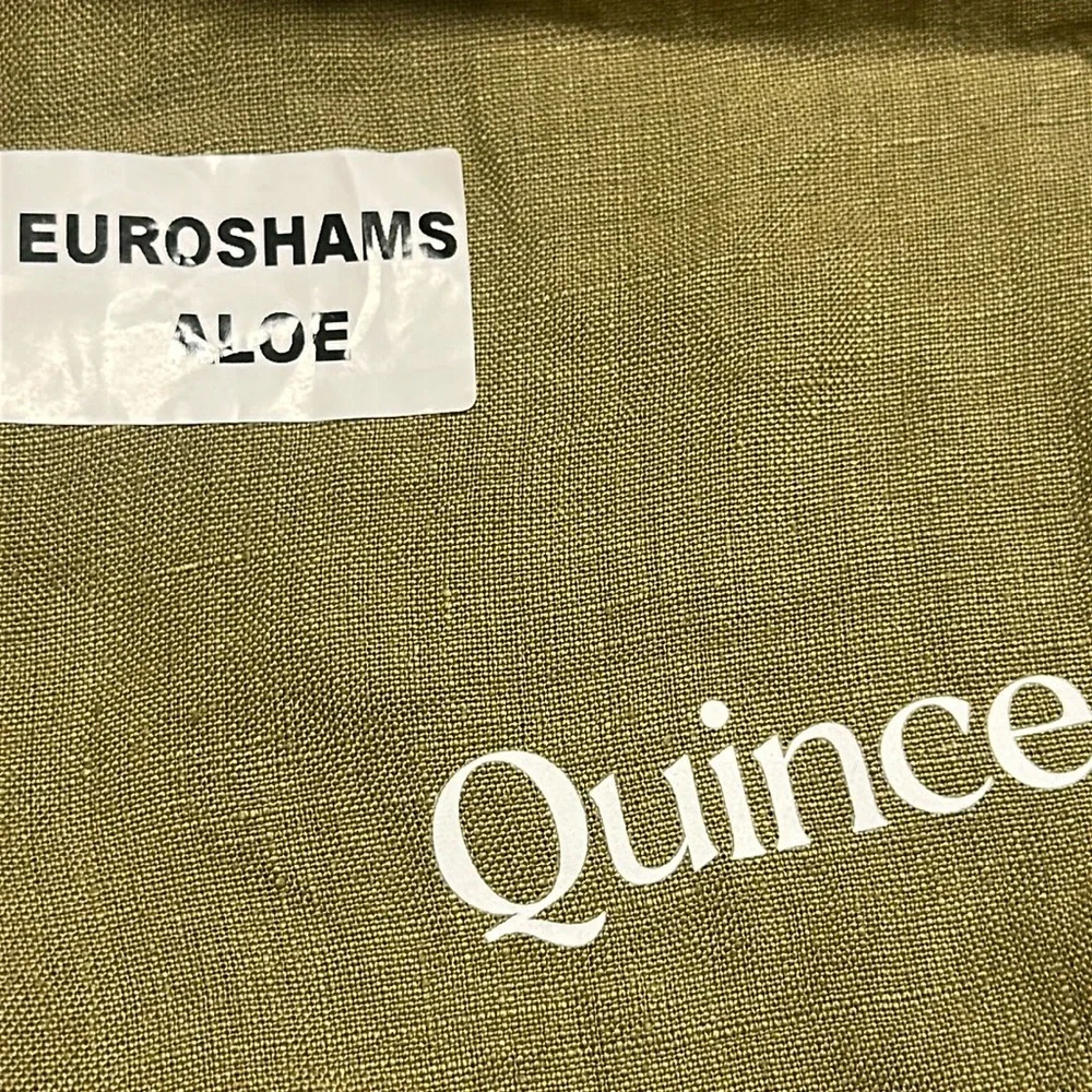 Quince | Bedding | Quince White European Linen Euro Shams In Color Aloe ...